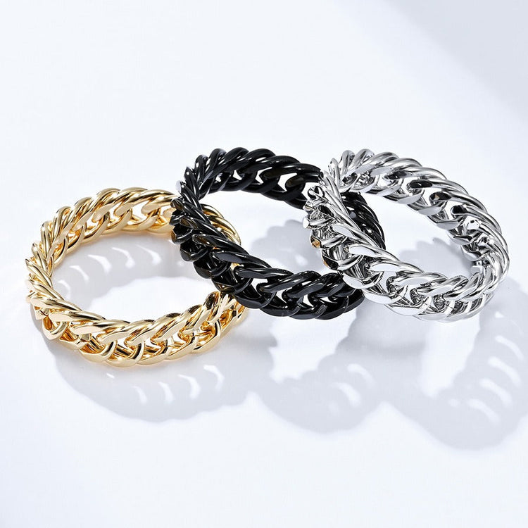 Cuban Chain Ring for Men and Women: Titanium Steel Streetwear Style &a ...