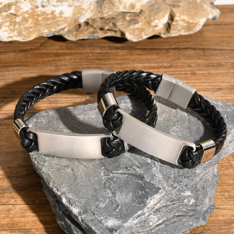 Braided Leather Bracelet for Men: Stainless Steel Clasp Style & Ho ...